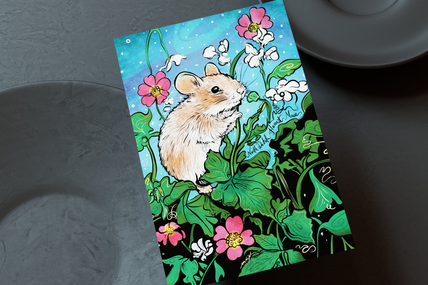 Wildlife of the US Postcards - North Dakota - Harvest Mouse – MN John